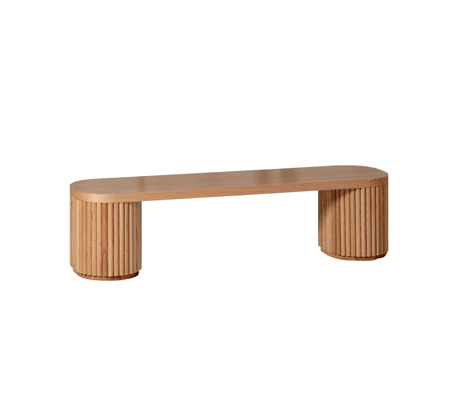 Fluted Oval Table with Fluted Benches – Louise Kool & Galt