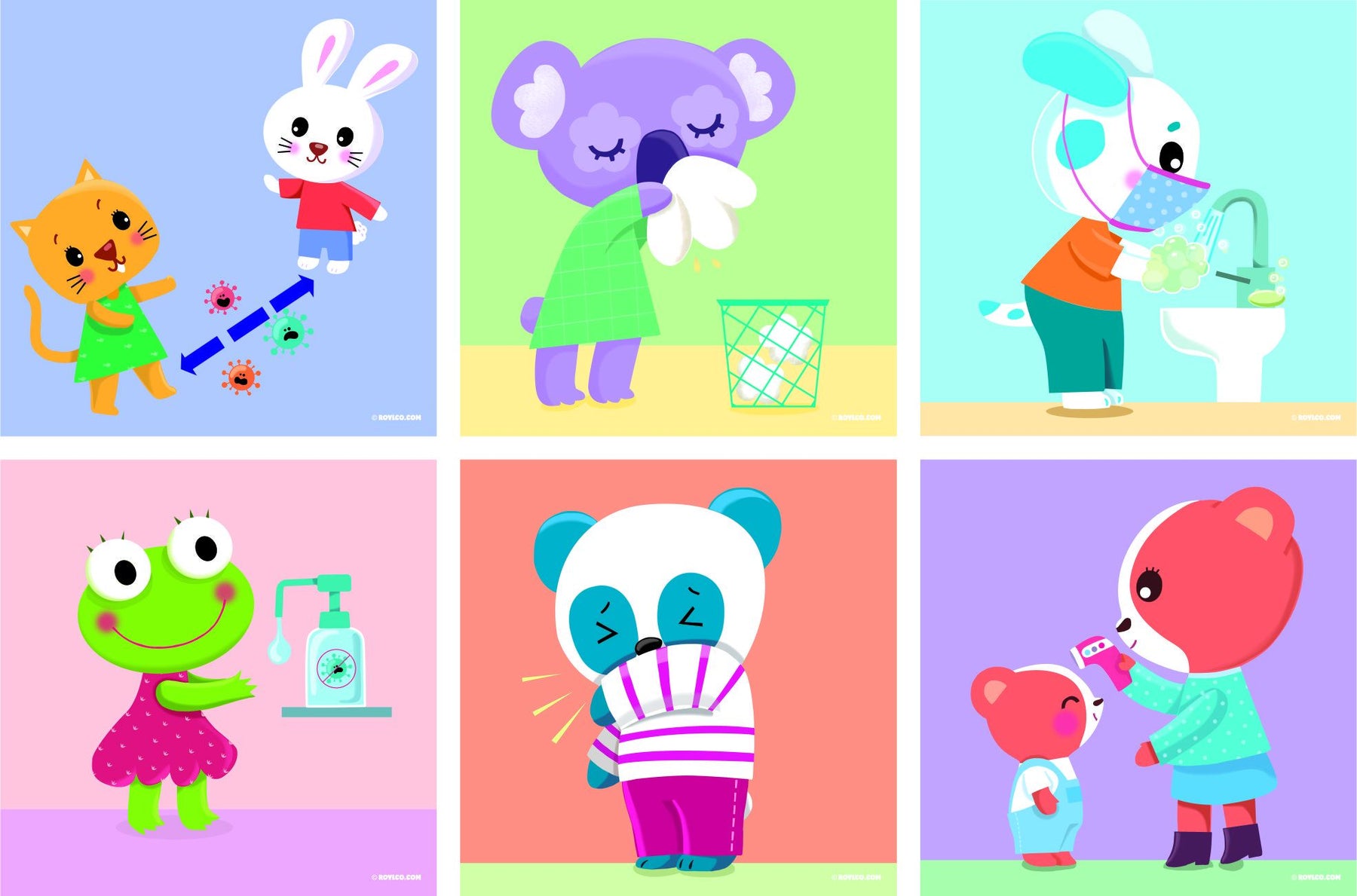 Covid Posters set/ 6 – Louise Kool & Galt